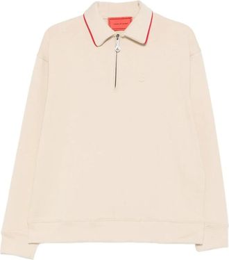 Vision Of Super Vision OF Super, Homme, Sweatshirts et sweats &agrave; capuche, Beige, Taille: S Polo zipp&eacute; &agrave; col