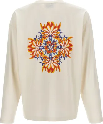 Bluemarble Trippy Leaves Print T-shirt - Cream