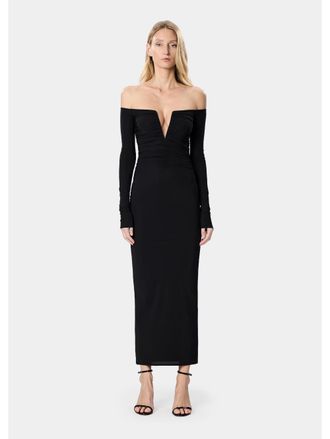 Amazu&igrave;n Off-The-Shoulder Ruched Dress - Black