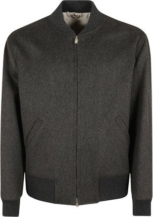 Lardini Bomber en laine &agrave; bords c&ocirc;tel&eacute;s - Homme - Vestes - Gris - Taille: 2XL