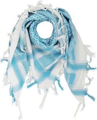 Freak Scene Kufiya - blanc - turquoise - 100 x 100 cm - Shemagh - foulard Arafat palestinien - keffieh en coton