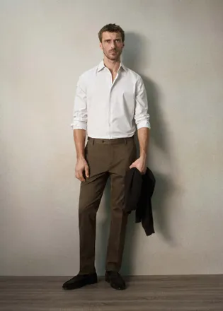 Mango Slim Fit-Streifenhemd aus 100 % Baumwolle wei&szlig; - Herren - XL - MANGO MAN