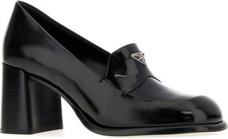 Prada Womens Black Leather Pumps Nero Mocassini Loafers