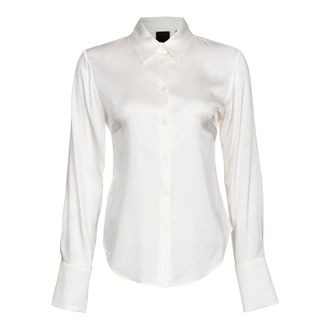 Pinko Figurbetontes Satinhemd - - Blouses & Shirts - Damen - Wei&szlig; - M