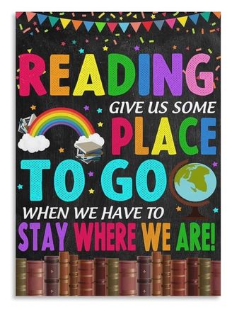 Generic poster Elementary School Reading Posters, Colorful Classroom Decor for Library and Reading Corner, Wall Art Set(Framed,08x12inch(20x30cm))