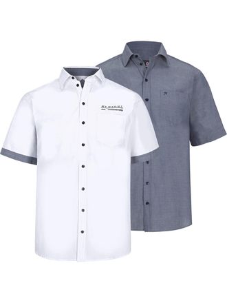 Jan Vanderstorm Herren Doppelpack Hemd Evin Kurzarmhemd | Reine Baumwolle wei&szlig;, 7XL (XXXXXXXL) - 55/56