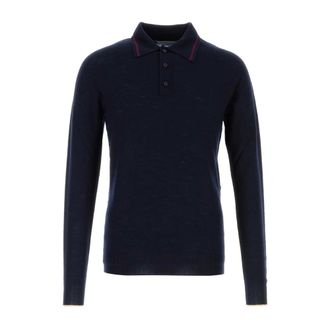 Balenciaga Gestricktes L/S Polo - - Knitwear - Herren - Blau - M