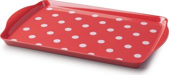 Zeal Serviertablett aus Melamin, gepunktet, 39 x 24 cm, Rot