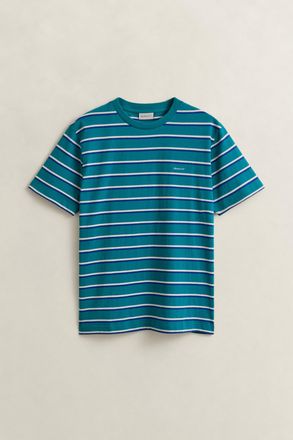 GANT Herren Bunt gestreiftes T-Shirt (XXXL) AQUA Blau