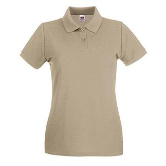 Fruit Of The Loom Polo en 100 % coton pour femme - Blanc - XS