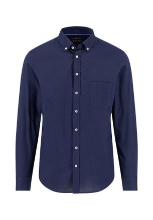Fynch-Hatton Hemd aus Baumwolle mit Strukturmuster und Button-Down-Kragen Navy/XL