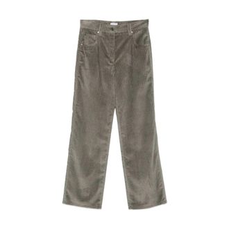 Brunello Cucinelli Gerade geschnittene Cordhose - - Trousers - Damen - Gr&uuml;n - S