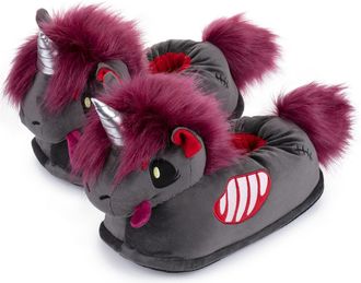 Corimori Doomy das Zombie-Einhorn, Unisex Einhorn-Hausschuhe für Kinder, leuchten im Dunkeln, Einhorn-Pantoffeln, Unicorn-Schlappen, zum Halloween-Kostüm, EU E