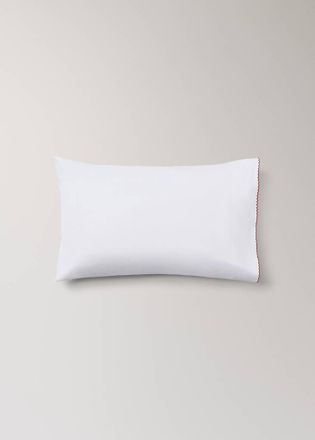 Mango Taie doreiller enfant percale de coton d&eacute;tail surjet&eacute; contraste 30x50 cm blanc - Home - 30x50cm - MANGO HOME