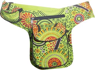 Kunst und Magie Goa Schulter/Bauchtasche G&uuml;rteltasche Bauchgurt Hippie PSY, Farbe:Gr&uuml;n