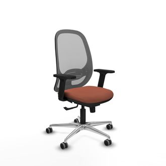 Piqueras y Crespo Stuhl geeignet f&uuml;r Arbeiten mit 2D-Armen, h&ouml;henverstellbare Lendenwirbelst&uuml;tze, mit 3 Positionen und Schneidschaum, Grau/Braun