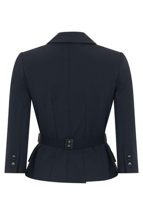 Elisabetta Franchi Womens Jacket, Stretch Fabric With Belt, Black Polyamide