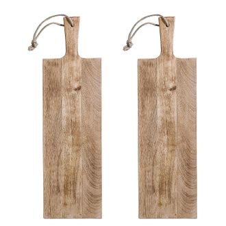 Butlers 2er Set Tapasbrett mit Griff LA Bodega (60 x 18cm) aus Mangoholz ideal als Schneide- und Servierbrett, Brotbrett, Fr&uuml;hstucksbrett, Arbeitsplatte zum K