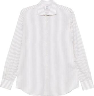 Mazzarelli Homme, Chemises, Blanc, Taille: 4XL Chemise &agrave; Manches Longues Ray&eacute;e