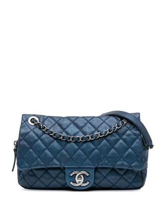 Chanel sac porté épaule Jumbo Easy Flap (2012) - Bleu