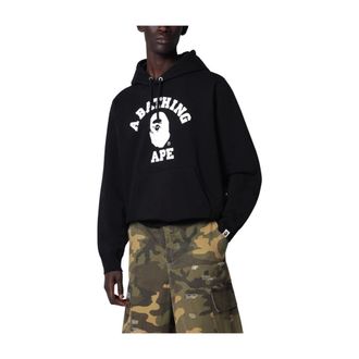 A Bathing Ape A Bathing Ape, Homme, Sweatshirts et sweats &agrave; capuche, Noir, Taille: L College Pullover Sweat &agrave; capuche