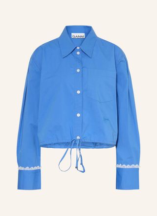 Ganni Hemdbluse Mit Spitze blau