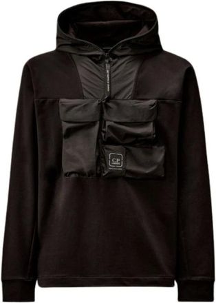 C.P. Company C.p. Company, Homme, Sweatshirts et sweats &agrave; capuche, Brun, Taille: L Metropolis Series Stretch Fleece Mixed Half Zip