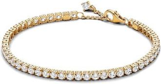 Pandora Pandora Timeless Bracelet en métal plaqué or 14 carats avec zircones cubiques transparentes, 20