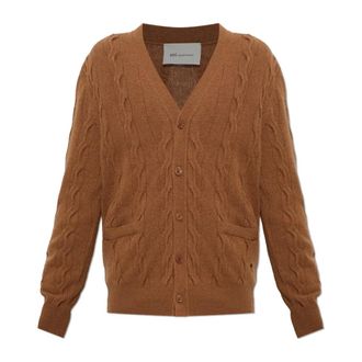 Ami Wollstrickjacke mit Taschen - - Knitwear - Herren - Braun - XL