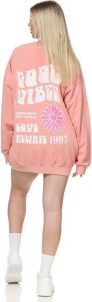 Worldclassca Longsweatshirt Worldclassca Oversized Sweatshirt GOOD VIBES Print Langarm Pullover