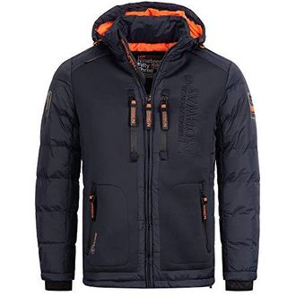 Geographical Norway IMS Production Veste dhiver matelassée à capuche pour homme - Veste chaude doublée anorak S-7XL Outdoor SKI Snowboard Veste à capuche pour hiver/autom