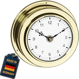 TFA Dostmann Maritim Analoge Wanduhr, 98.1021, aus Messing, maritimes Design, L 140 x B 56 x H 140 mm