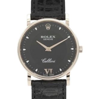 Rolex Pre-owned Cellini Or Blanc Remontage Manuel - Femme - Pre-owned - Noir - Taille: ONE Size