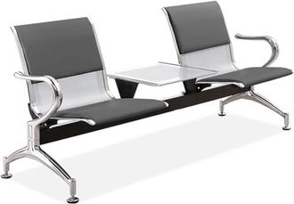 Generic YVYKFZD Banc de Salle Dattente 2 Places, Chaises de réception en Similicuir, Chaise de Salle dattente avec Table et accoudoirs, Banc de réception Chai