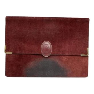 Cartier Sac pochette vintage en daim pr&eacute;-poss&eacute;d&eacute; - Femme - Pre-owned - Rouge - Taille: ONE Size