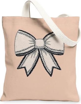 Generic Sacs fourre-tout vintage en toile avec noeud - Design &eacute;l&eacute;gant - R&eacute;utilisables - &Eacute;l&eacute;gants - Chic - L&eacute;gers et lavables, p&ecirc;che, 13x15 Inch