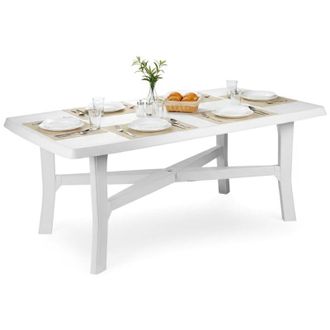 Dmora Dmora Table dext&eacute;rieur rectangulaire, Made in Italy, 180x100x72 cm, couleur Blanc