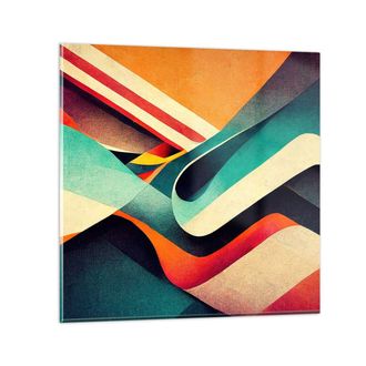 Arttor Bilder auf Glas 40x40cm Glasbild Abstraktion St&uuml;ck Linien Klein Wanddeko Bild im Glas Schlafzimmer K&uuml;che Deko Wandbilder Dekoration Wohnzimmer Modern 