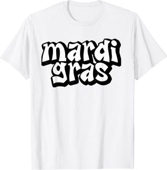 BDAZ Mardi Gras Graffiti Schwarz Wei&szlig; Schriftzug 2026 T-Shirt