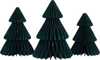Generic Generisches 3pcs Wabe -Papier -Weihnachtsbaum f&uuml;r Neujahrspartydekor (gr&uuml;n)