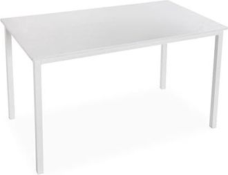 VERSA Amaia Table à Manger pour Cuisine, Terrasse, Jardin ou Salle à Manger, Dimensions (H x l x L) 76 x 80 x 140 cm, Bois et métal, Couleur: Blanc