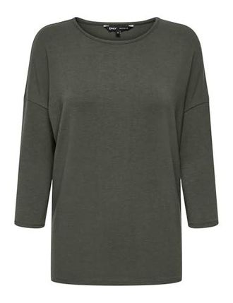 Only Femme Onlglamour Top JRS Noos Haut avec Col Rond Et Manches 3/4 pour Un Confort Quotidien, Kambaba, M EU