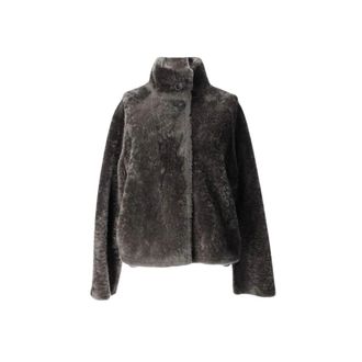 Arma Faux Fur Leather Jacket - - Jackets - Damen - Grau - S