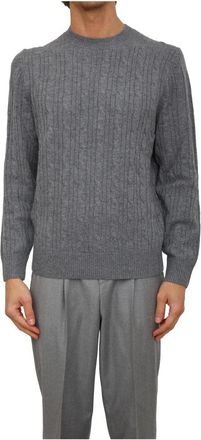 HUGO BOSS Homme, Pulls, Gris, Taille: XL H-Hetico Cable Knit Crew Neck Sweater