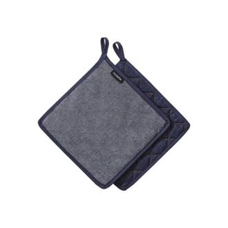 Ladelle Topflappen Denim, Baumwolle, blau, 30 x 30 x 20 cm, 2-Einheiten