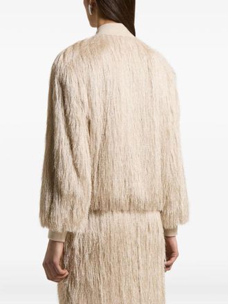 PESERICO Womens Fringed Bomber Jacket Aw25 W