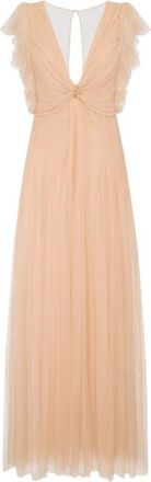 Elisabetta Franchi Femme, Robes, Beige, Taille: 38 FR Red Carpet Tulle Dress