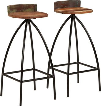 vidaXL Vidaxl - Tabourets de bar lot de 2 bois de r&eacute;cup&eacute;ration massif