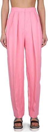Stella McCartney Femme, Pantalons, Rose, Taille: 38 FR Wide Leg Pleated Pants