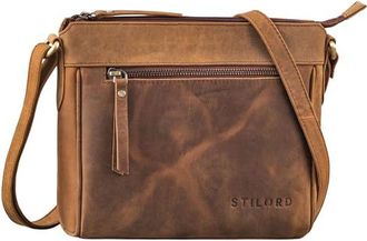 STILORD Mirabelle Sac Bandoulière Femme Cuir Classique - Sacoche Élégante Sac à Main Vintage en Cuir Véritable, Couleur:vinto - marron